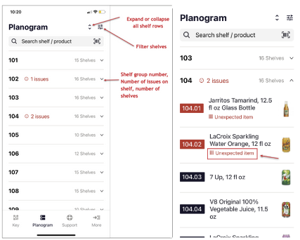 Shelf and SKU Details (App