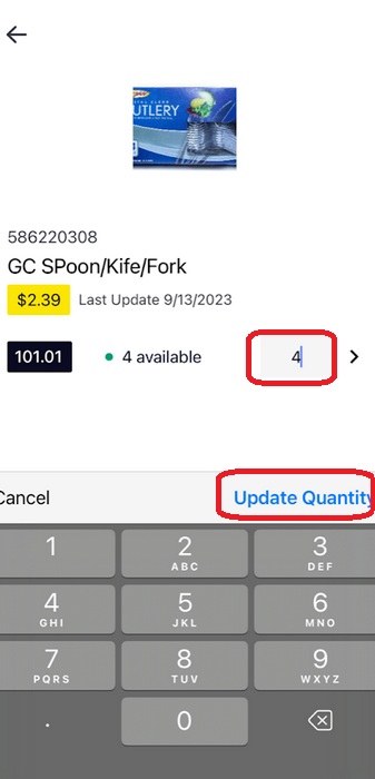 Update Inventory Quantity – Zippin